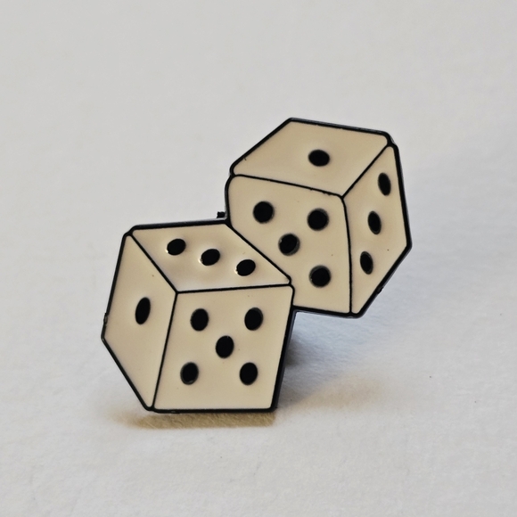 Source Unknown | Jewelry | Classic White Dice Set Pin | Poshmark